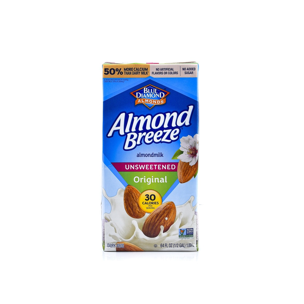 BLUE DIAMOND ALMOND BREEZE UNSWEETENED ORIGINAL ALMOND MILK 1.89L | WHIM